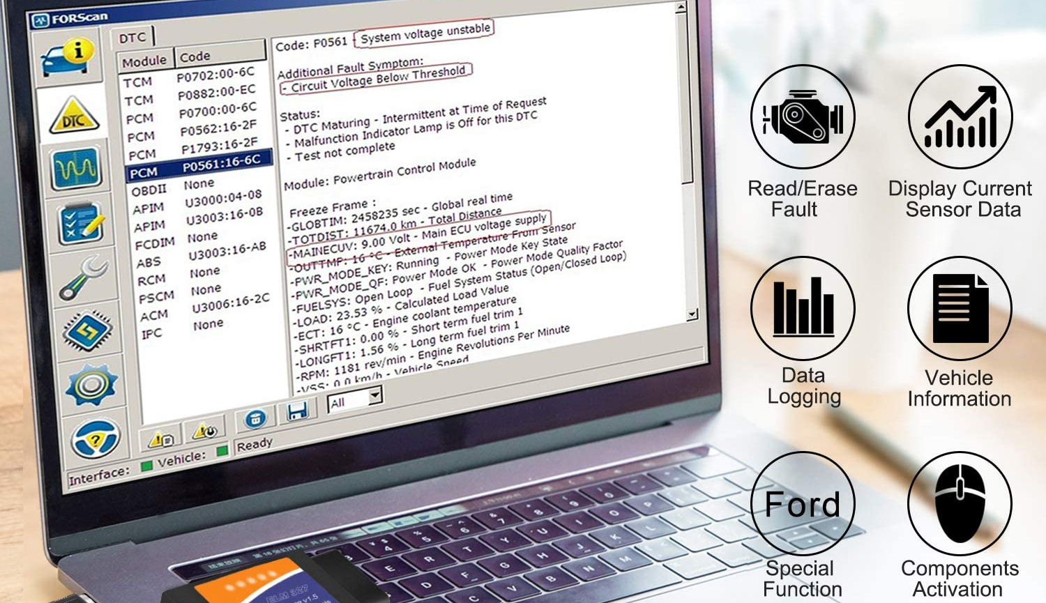 FORScan - Interfaz Inalámbrica OBD [ Software y APP ] iOS y Android